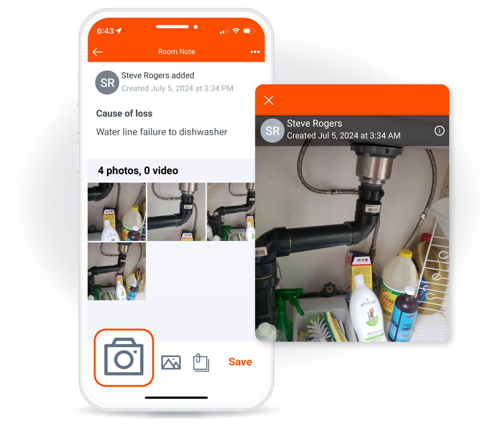Get detailed job notes from restoration field teams