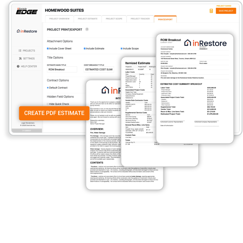 ROM Estimating Tool for Fast Restoration Quotes | Encircle